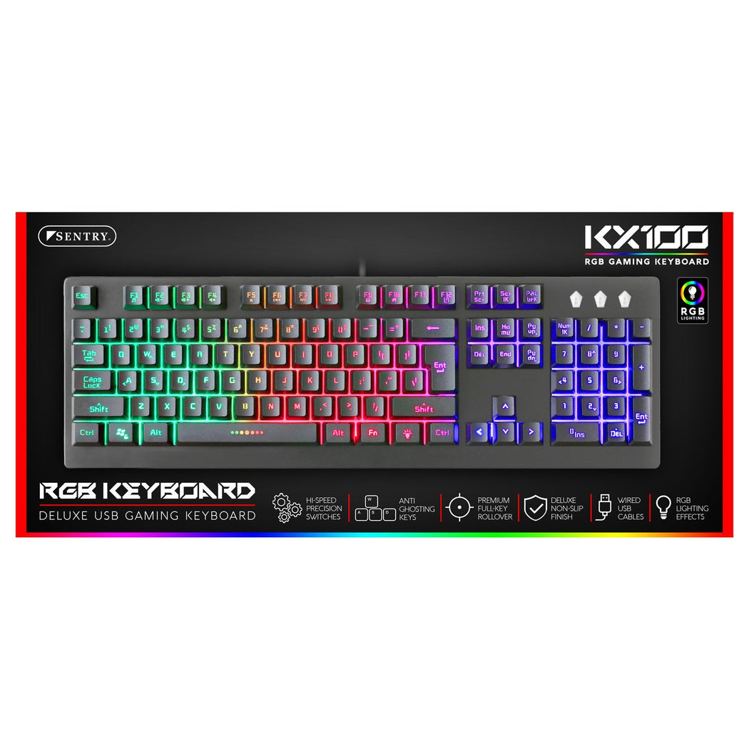 KX200 Sentry Wired RGB Gaming Combo Keyboard with Mouse Kit ...